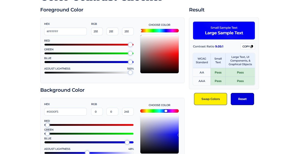 Free Color Contrast Checker – WCAG AA & AAA Compliance Tool